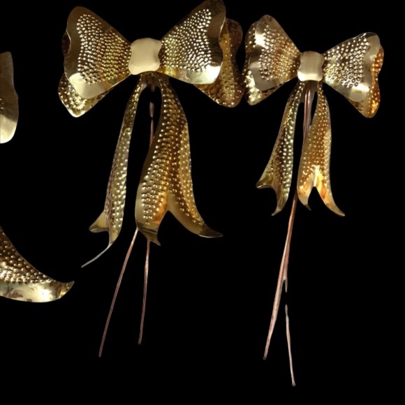 Home Interiors | Accents | Vintage Lightweight Gold Metal Bows Set Of 3 ...